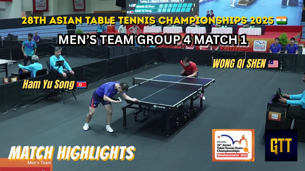 Wong Qi Shen MAS Vs Ham Yu Song PKR Asian Table Tennis Championships ...