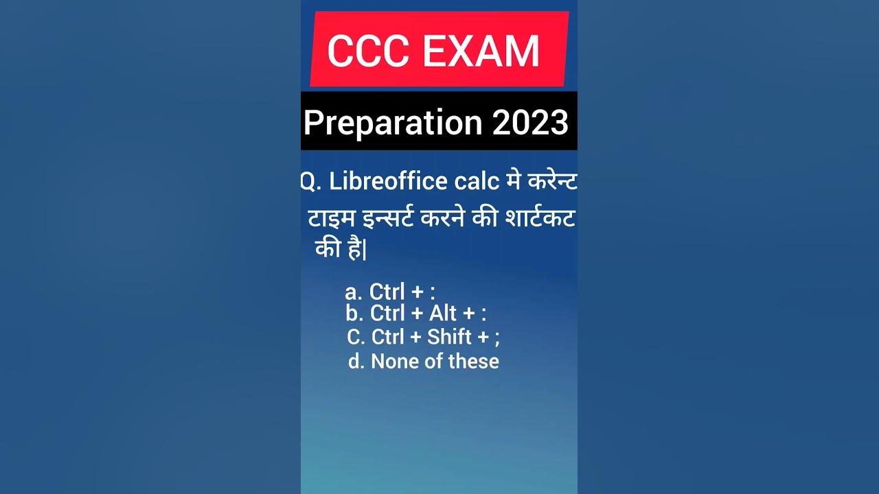 Ccc Exam Libreoffice Calc Important Questions 2023 Youtube