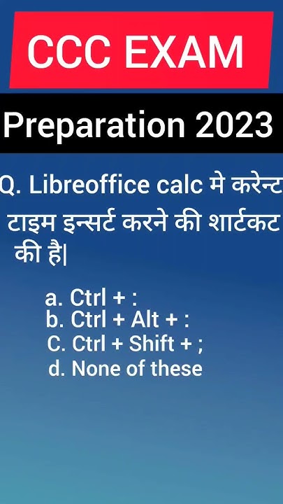 CCC Exam Libreoffice calc Important Questions 2023 - YouTube