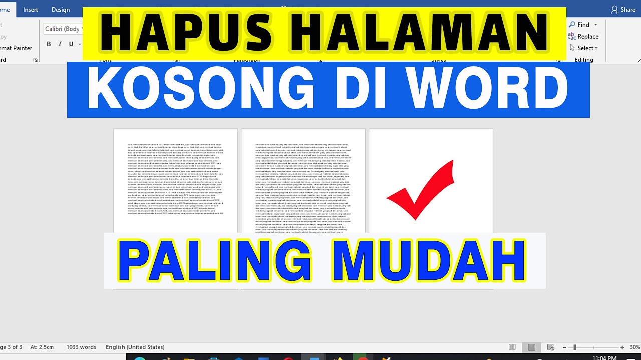CARA CEPAT MENGHAPUS HALAMAN KOSONG DI WORD | Tutorial 2024 - YouTube