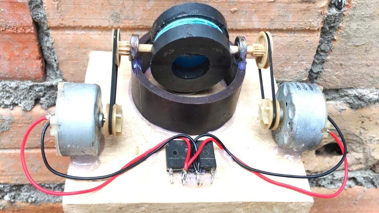 Mini Generator Self Running Machine Using DC Motors , Free Energy 2019 ...