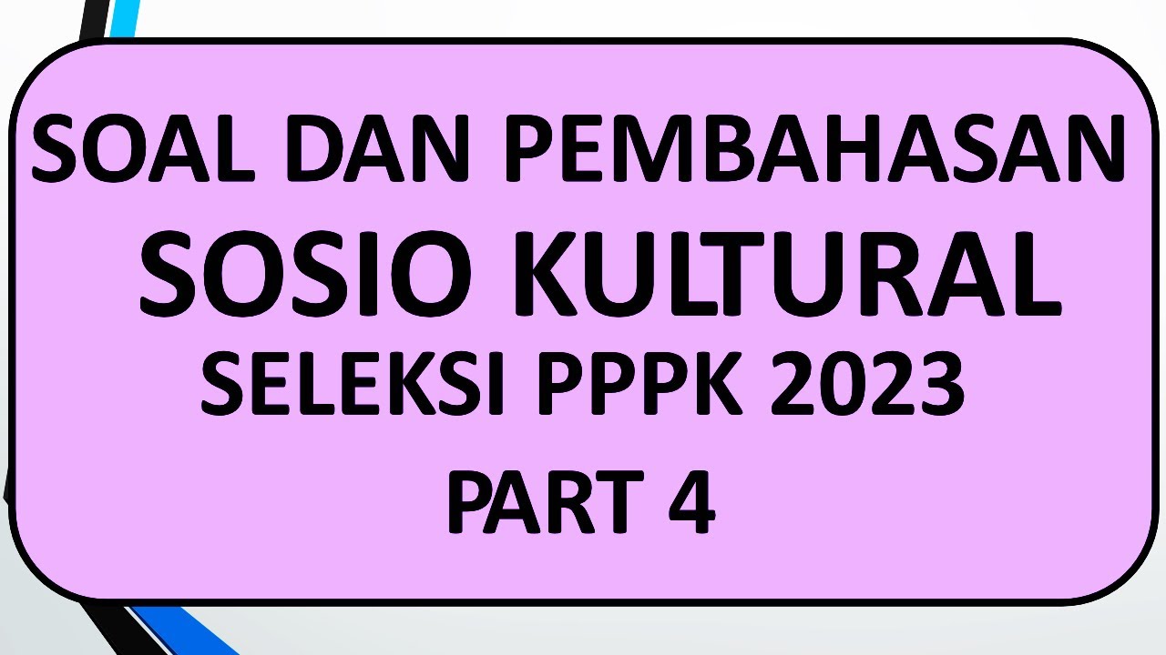 SOSIO KULTURAL P3K TERBARU - YouTube