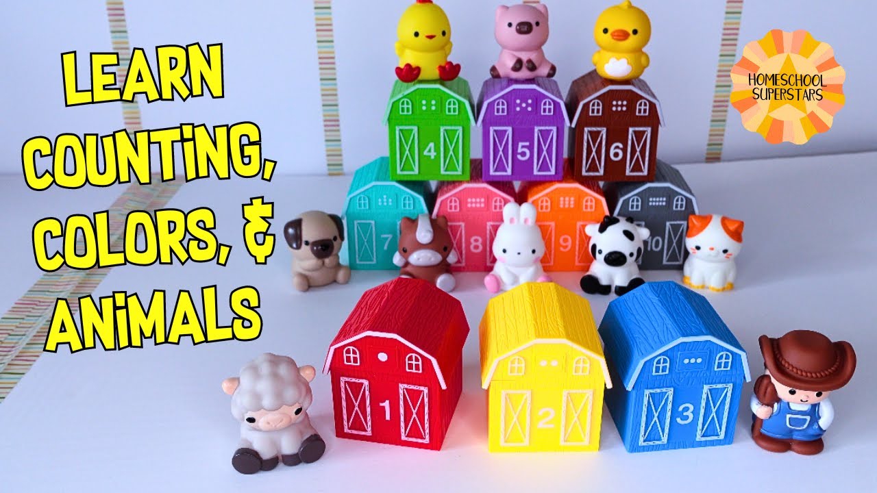 Learn Counting Numbers 1-10, Learn Colors, Learn Animals | Preschool ...