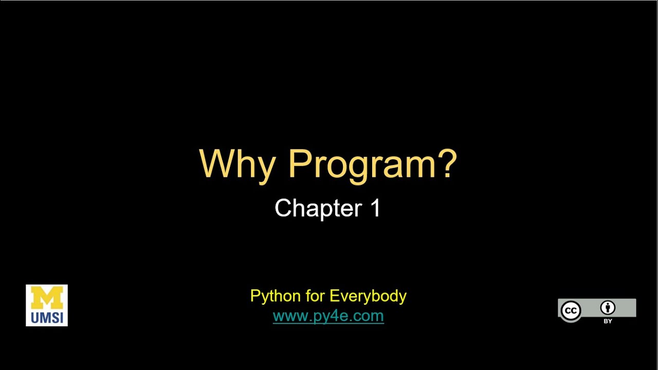 Chapter 1: Why Program? - YouTube