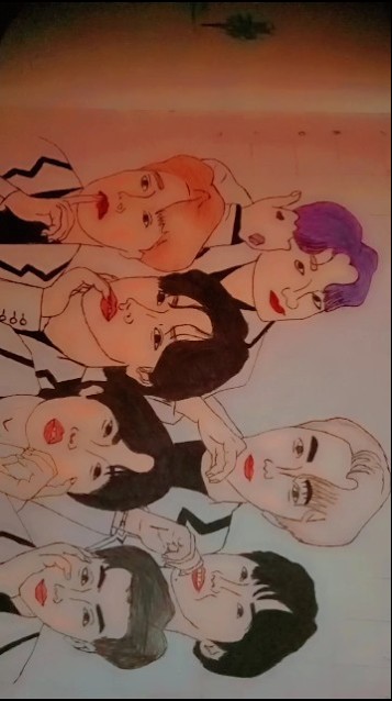 BTS group sketch | bts kpop group| @TheArtCafe-s - YouTube