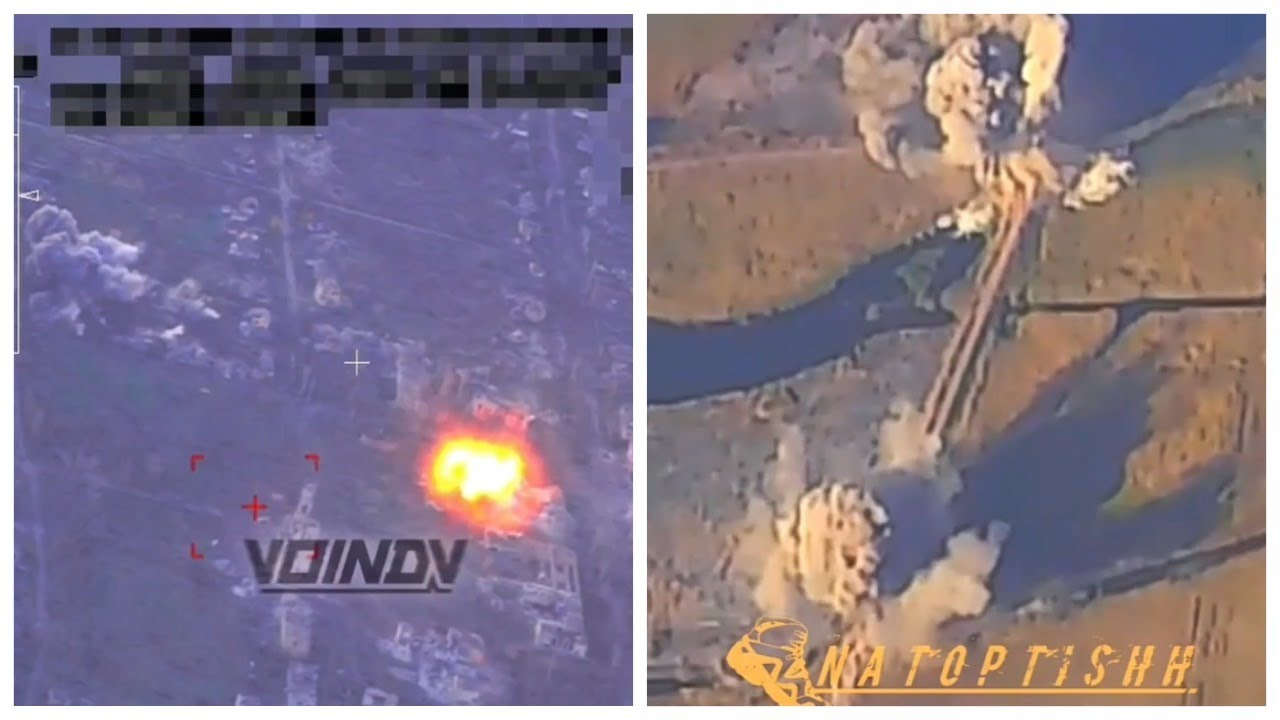 Russian FAB-1500 bombs with guided module DEMOLISH an Ukrainian bridge ...