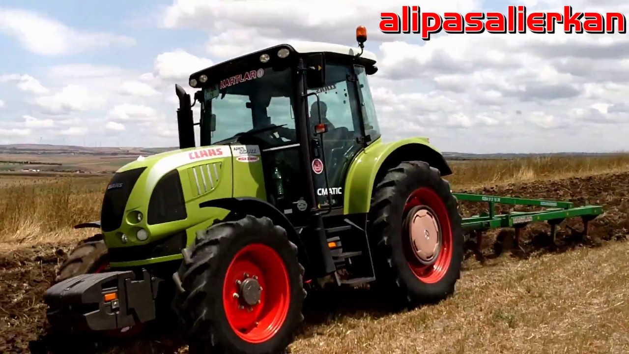 PLOUGHING WITH CLAAS ARES 557 ATX & AKAR TARIM 6 FURROWS PLOUGH ...