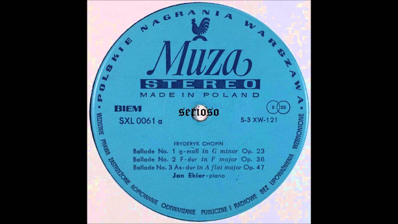 Chopin,Ballade No 1,2,3, Jan Ekier - YouTube