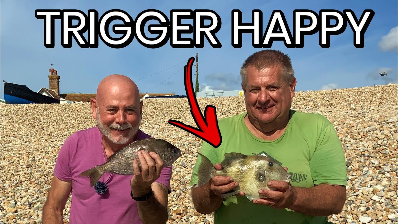 Unbelievable Catch at Selsey Beach: Andy Hooks a Trigger Fish - YouTube