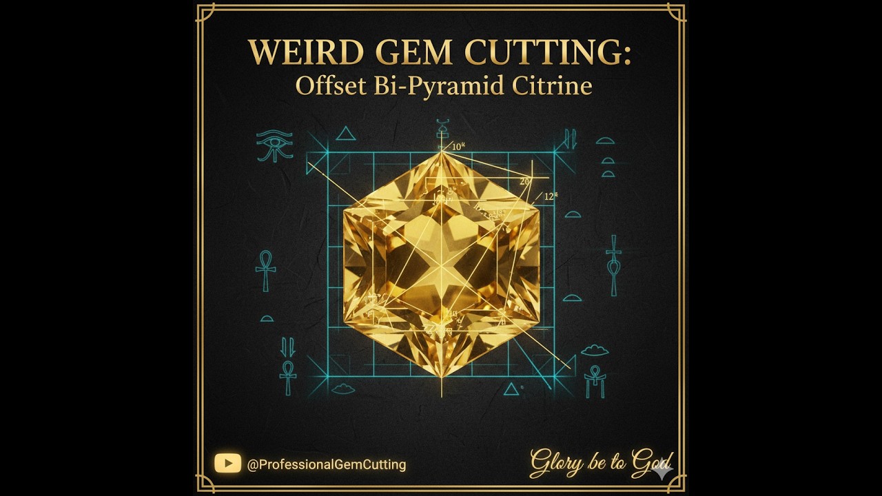 Weird gem cutting: Offset bi-pyramid Citrine - YouTube