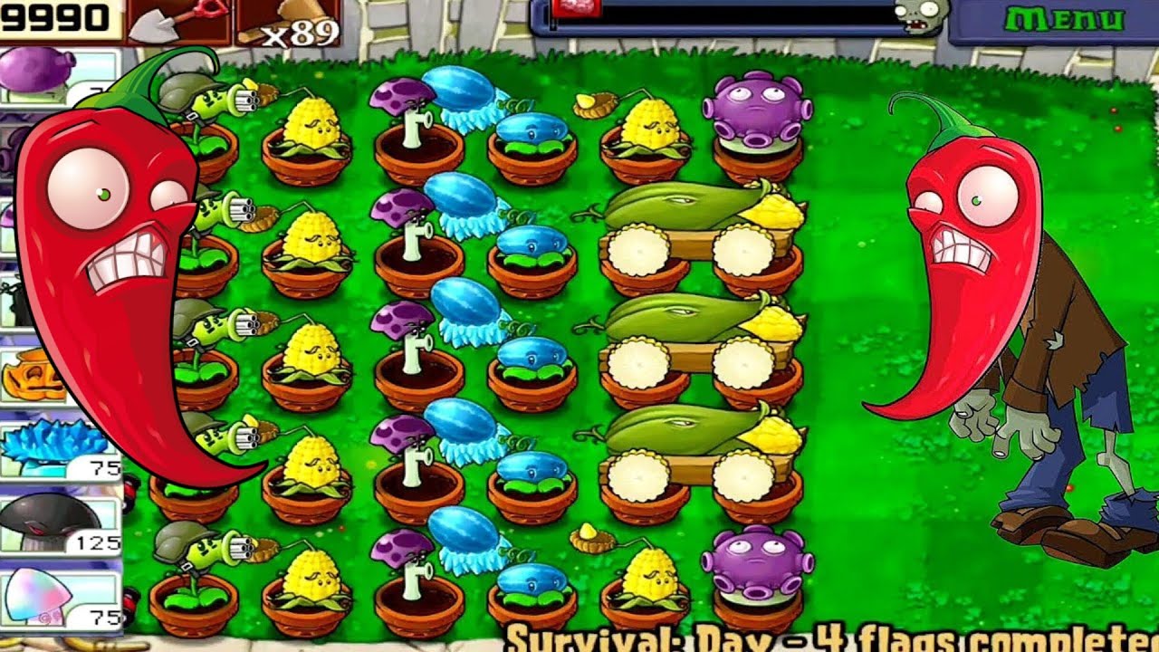 Plants vs Zombies Epic Hack | Zom Grave Botany - 999 Gatling Pea Plants ...