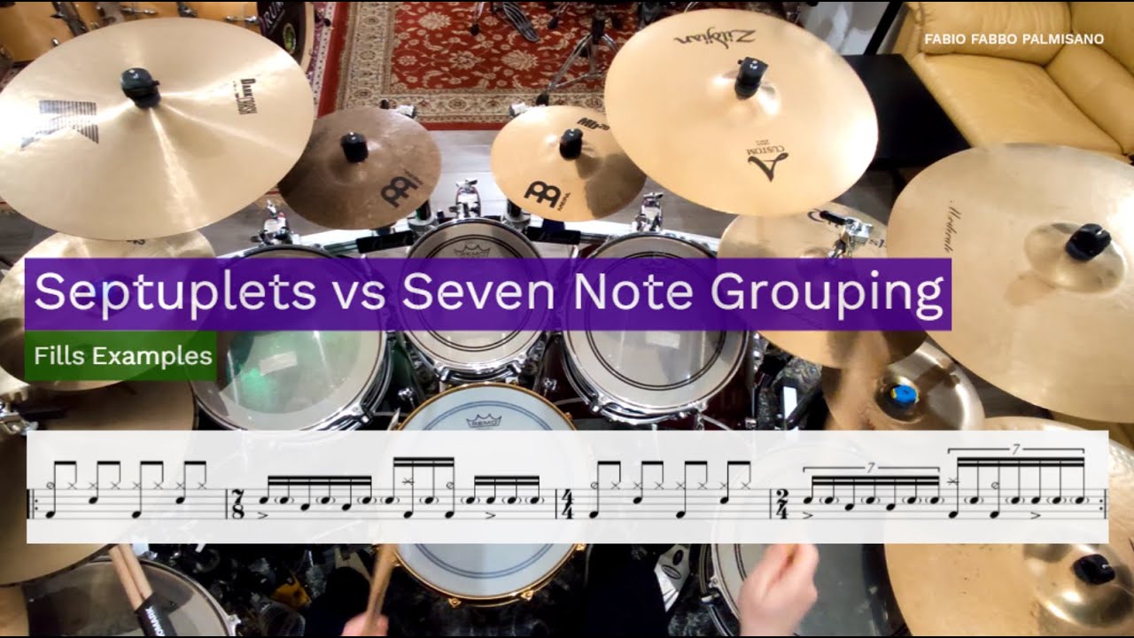 Septuplets vs Seven Note Grouping - Fills Examples - #drums #septuplets ...