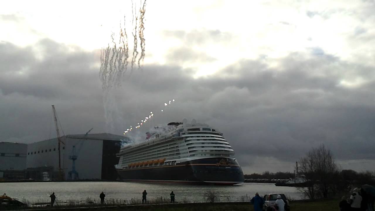 Disney Fantasy float out with horn - YouTube