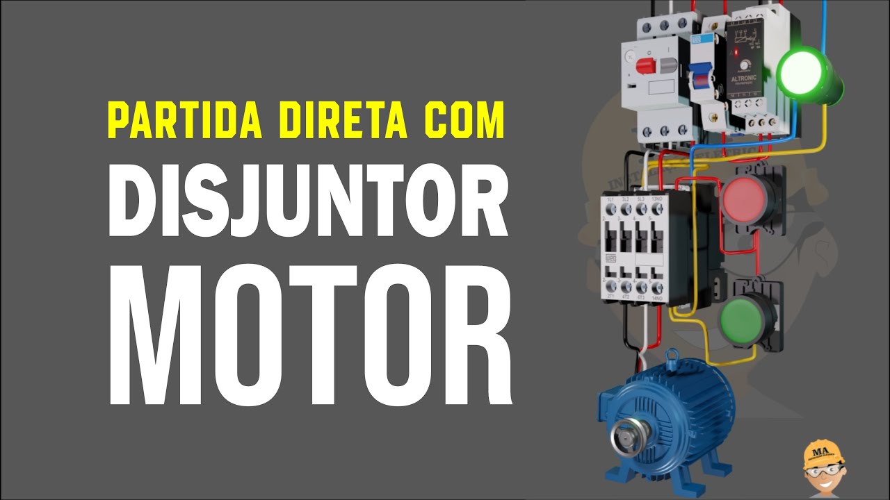 Partida Direta com Disjuntor Motor - YouTube