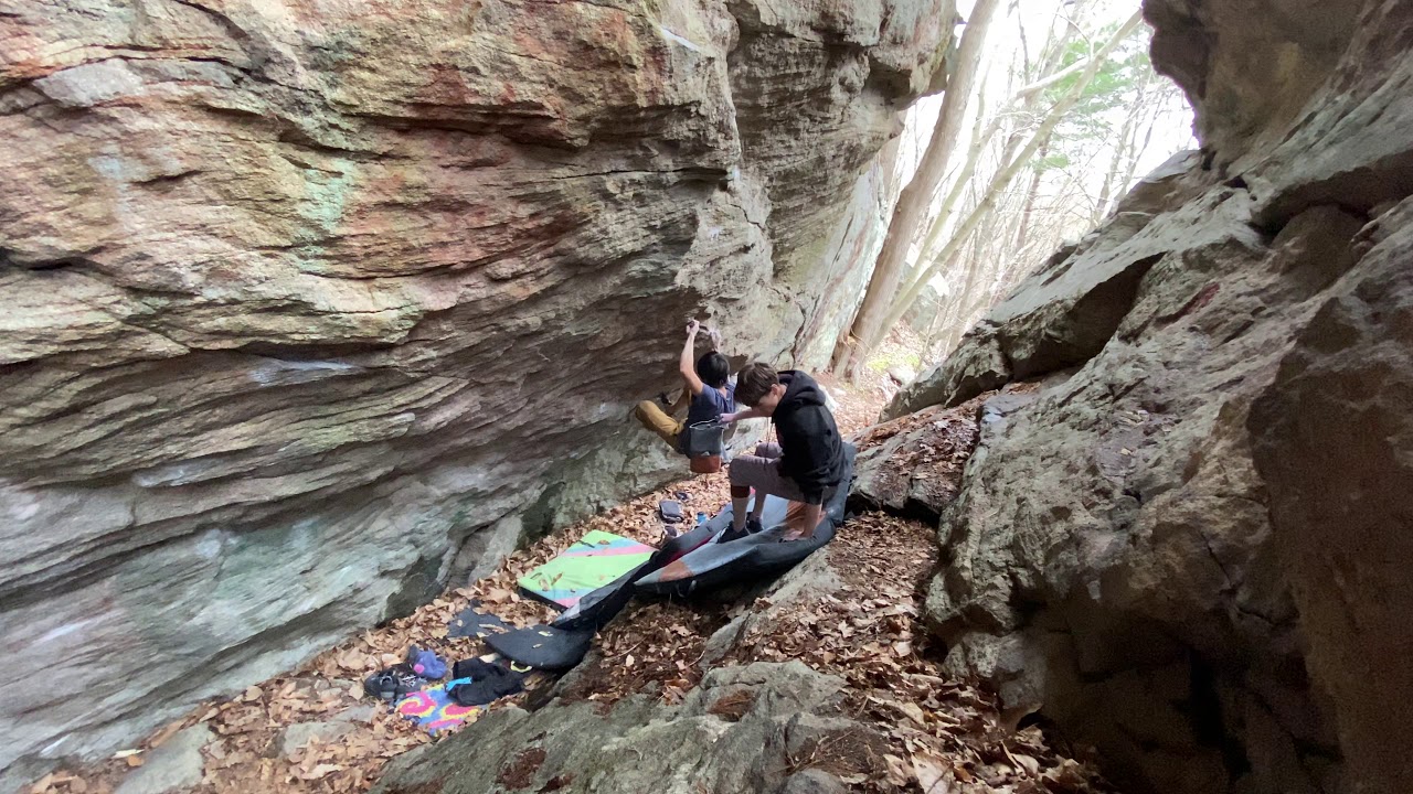 Connecticut Bouldering - Shepard's Cave - From the Underground Up V9 ...