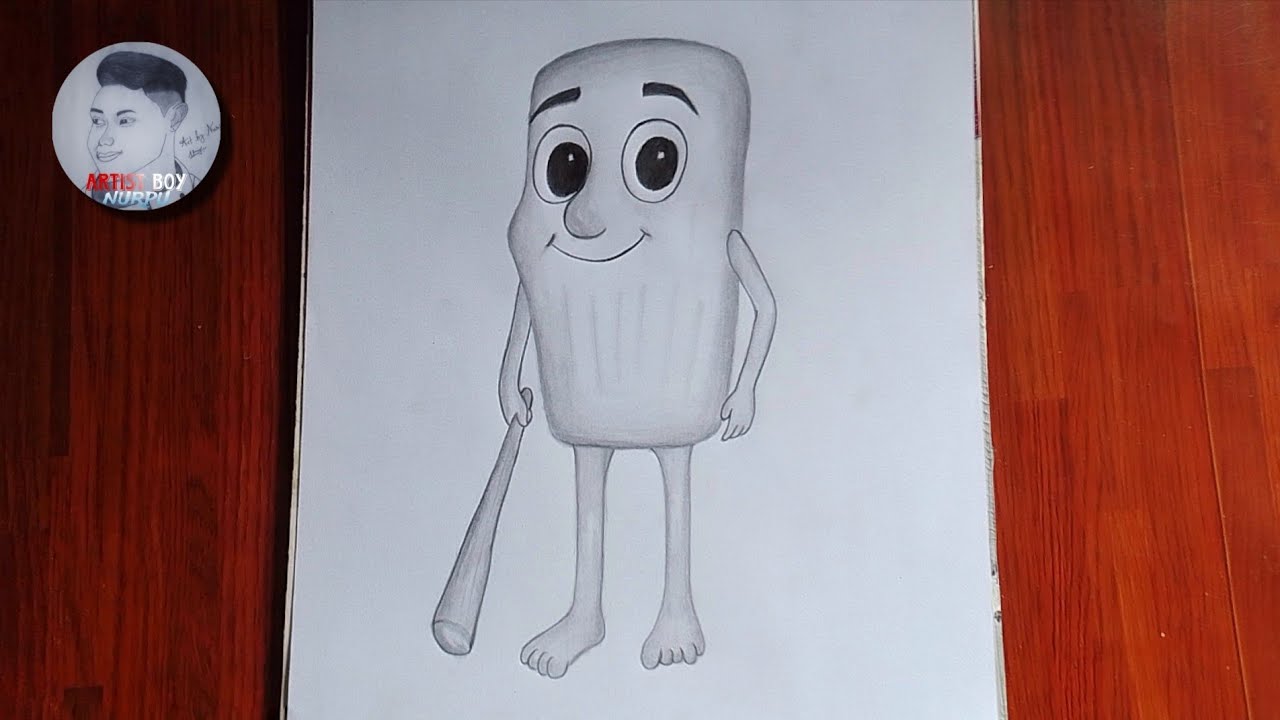 How to draw Tung Tung Tung Sahur | Step by step pencil drawing lesson ...