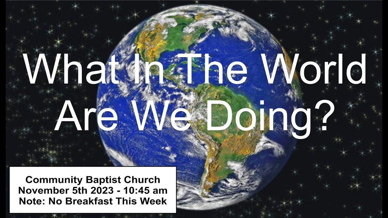 Community Baptist Sunday Service - November 5th, 2023 - YouTube
