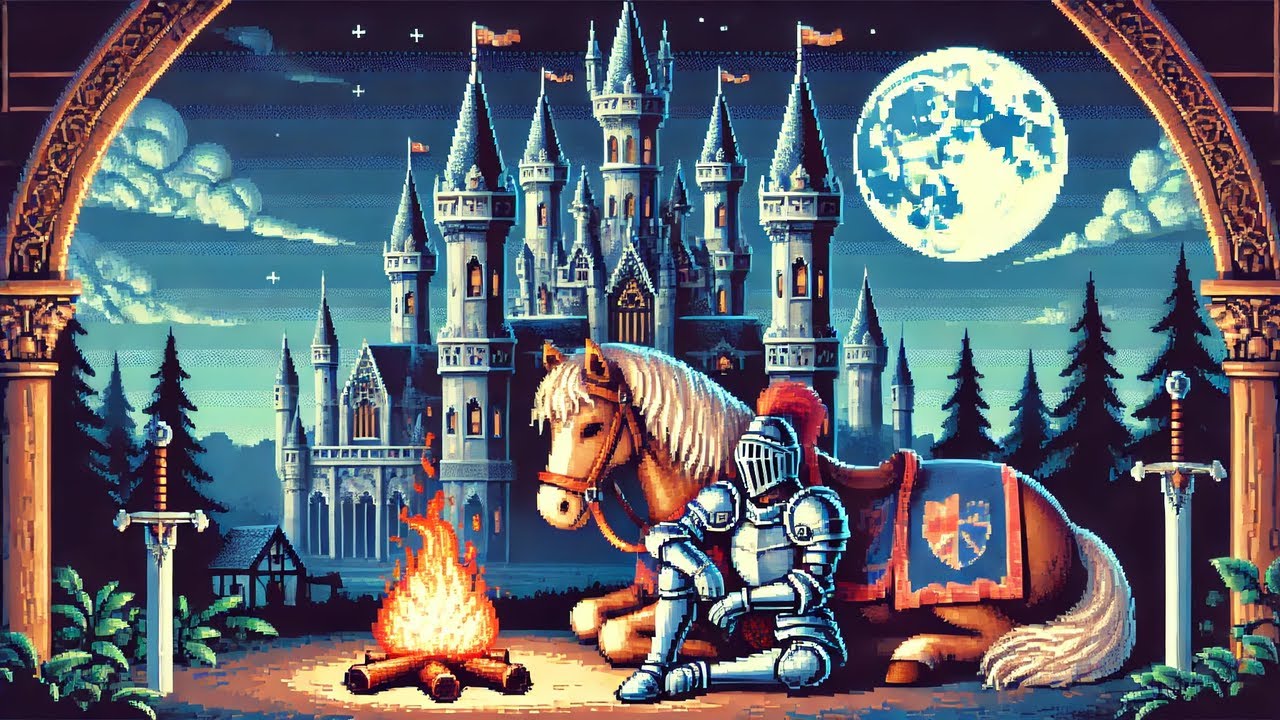 Knight Resting by the Campfire with His Horse for 6 Hours (Medieval ...