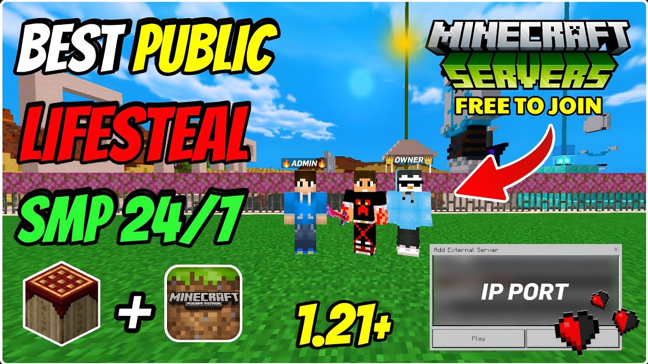 🔥 public smp server minecraft pe 1.21 24/7 online ️ | minecraft smp ip ...