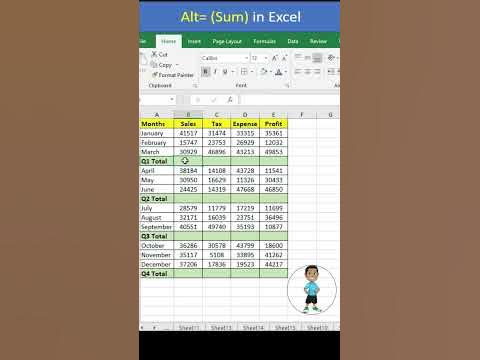 Quarter Total(Sum) in Excel #excel #exceltips #exceltutorial #msexcel #microsoftexcel #developer ...