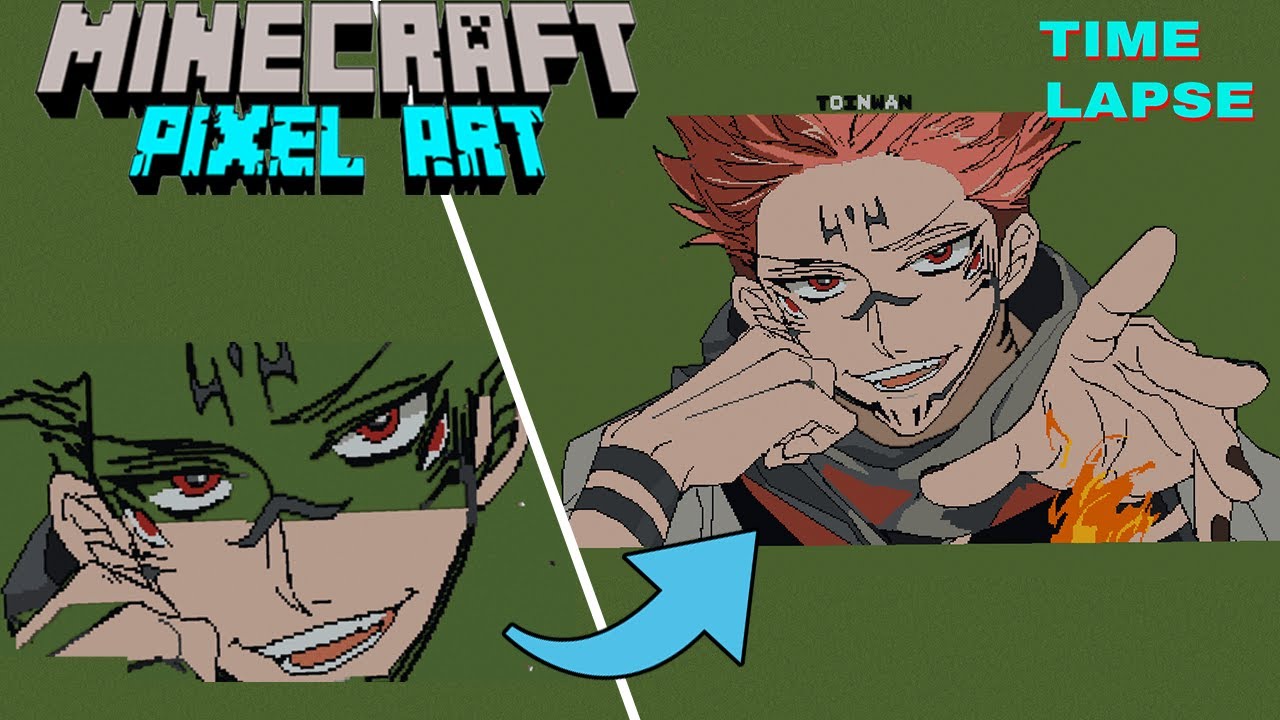 Minecraft Pixel Art | Sukuna | JuJutsu Kaisen - YouTube