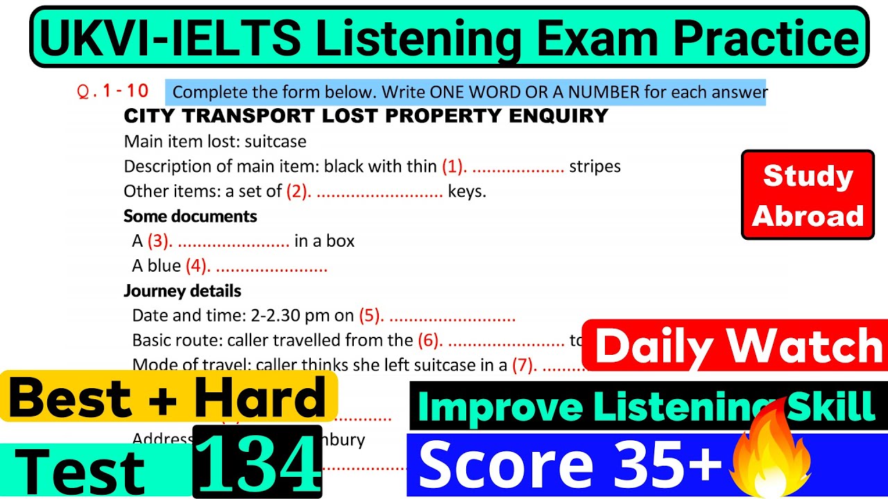 UKVI IELTS Listening Practice Test 2024 With Answers [ Test - 134 ...