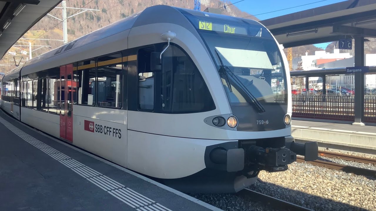 Ausfahrt der S12 in Sargans auf Gleis 5 - YouTube