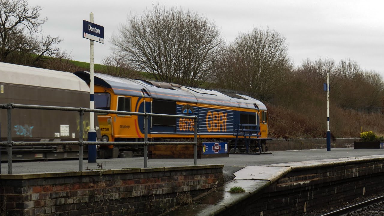 GBRf Class 66 No. 66735 on 6J56 Peak Forest - Salford Hope St @ Denton ...