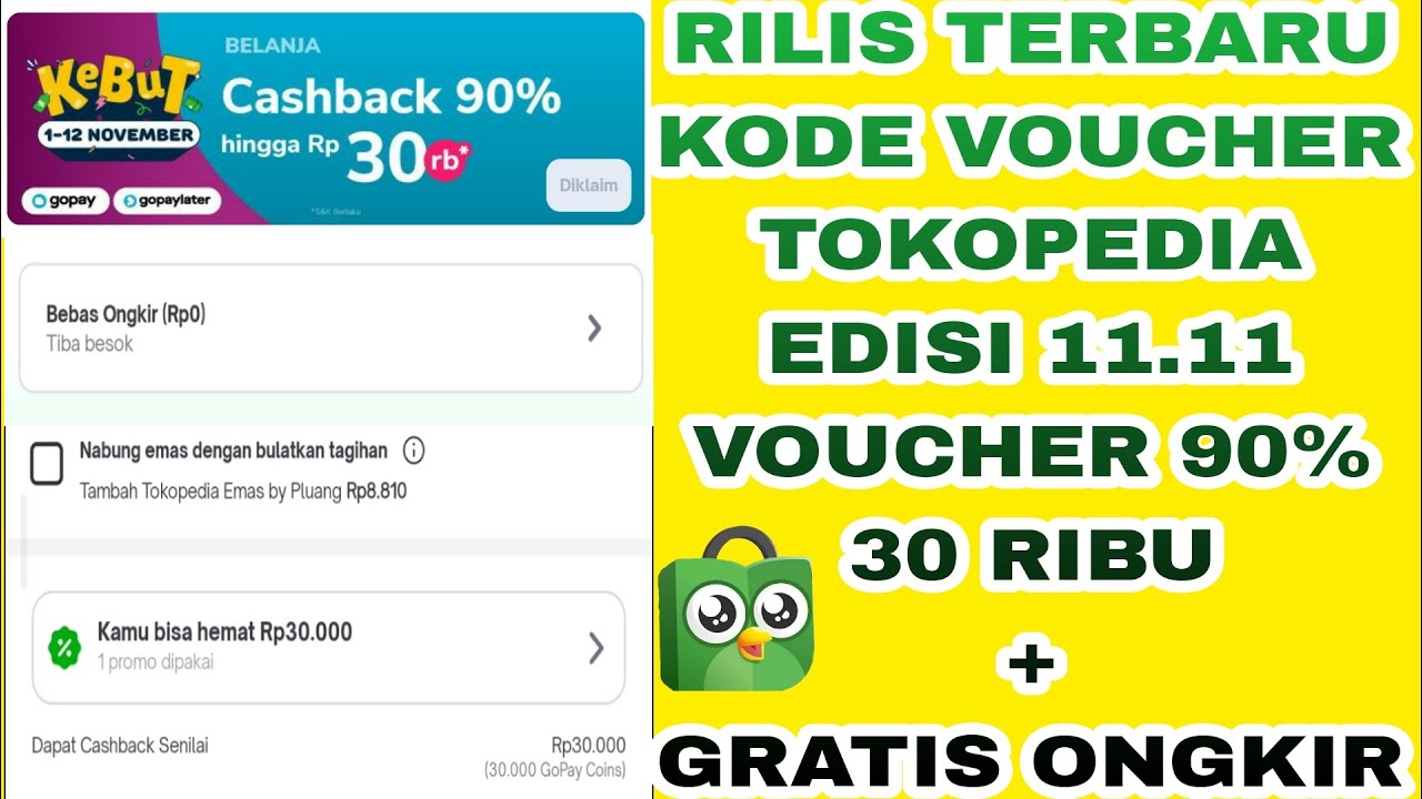 KODE PROMO TOKOPEDIA 2022 TERBARU EDISI 11.11 VOUCHER 30 RIBU - YouTube