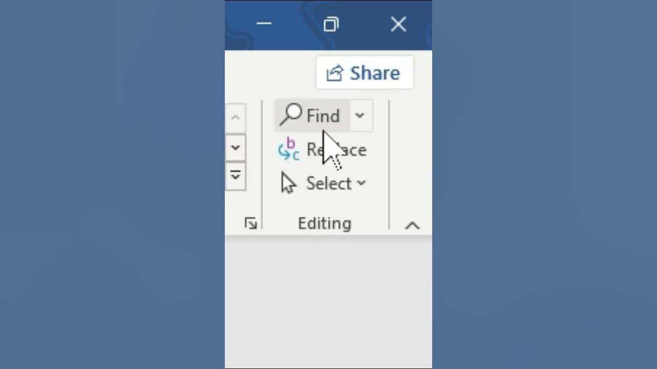 Using the FIND and REPLACE option in Microsoft Word - YouTube