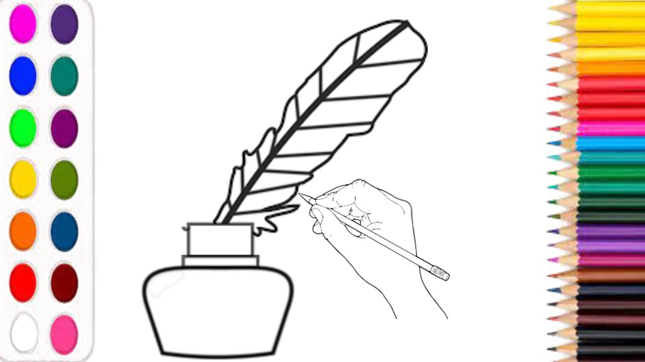 How to draw inkpot for beginners| I for inkpot - YouTube