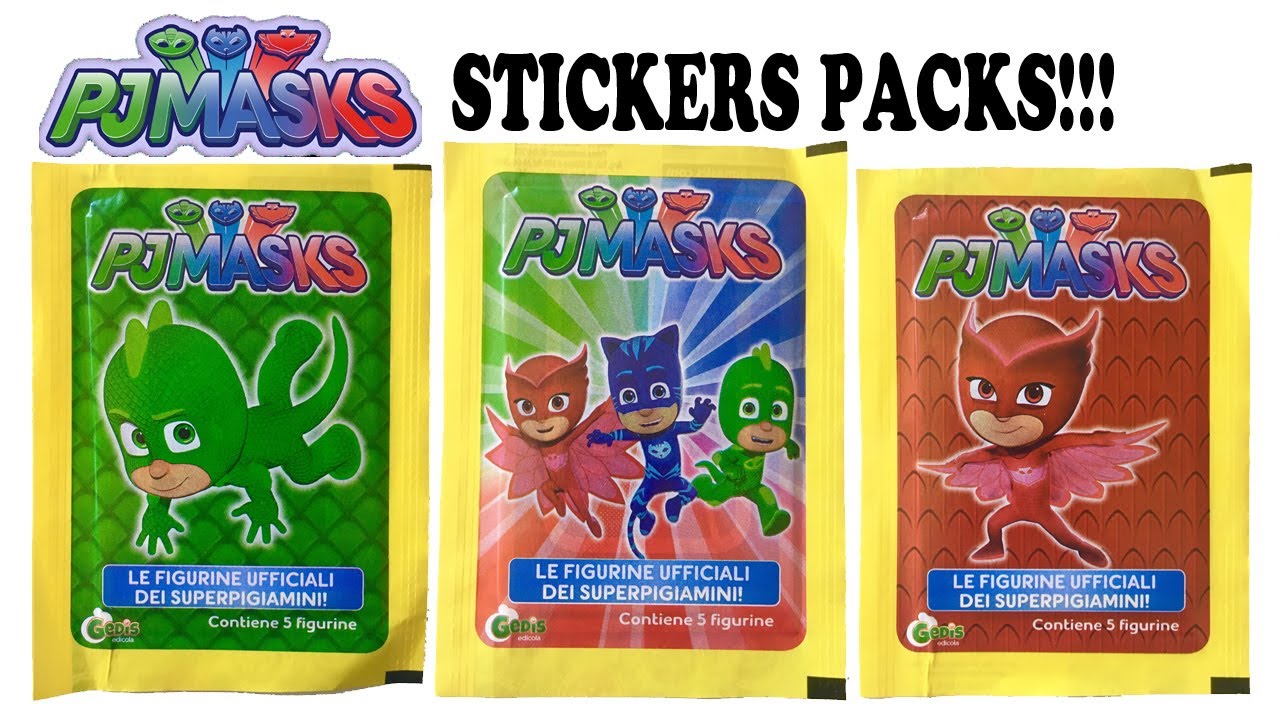 FIGURINE PJ MASKS STICKERS PACK أبطال بلباس النوم Pidżamersi Малките ...