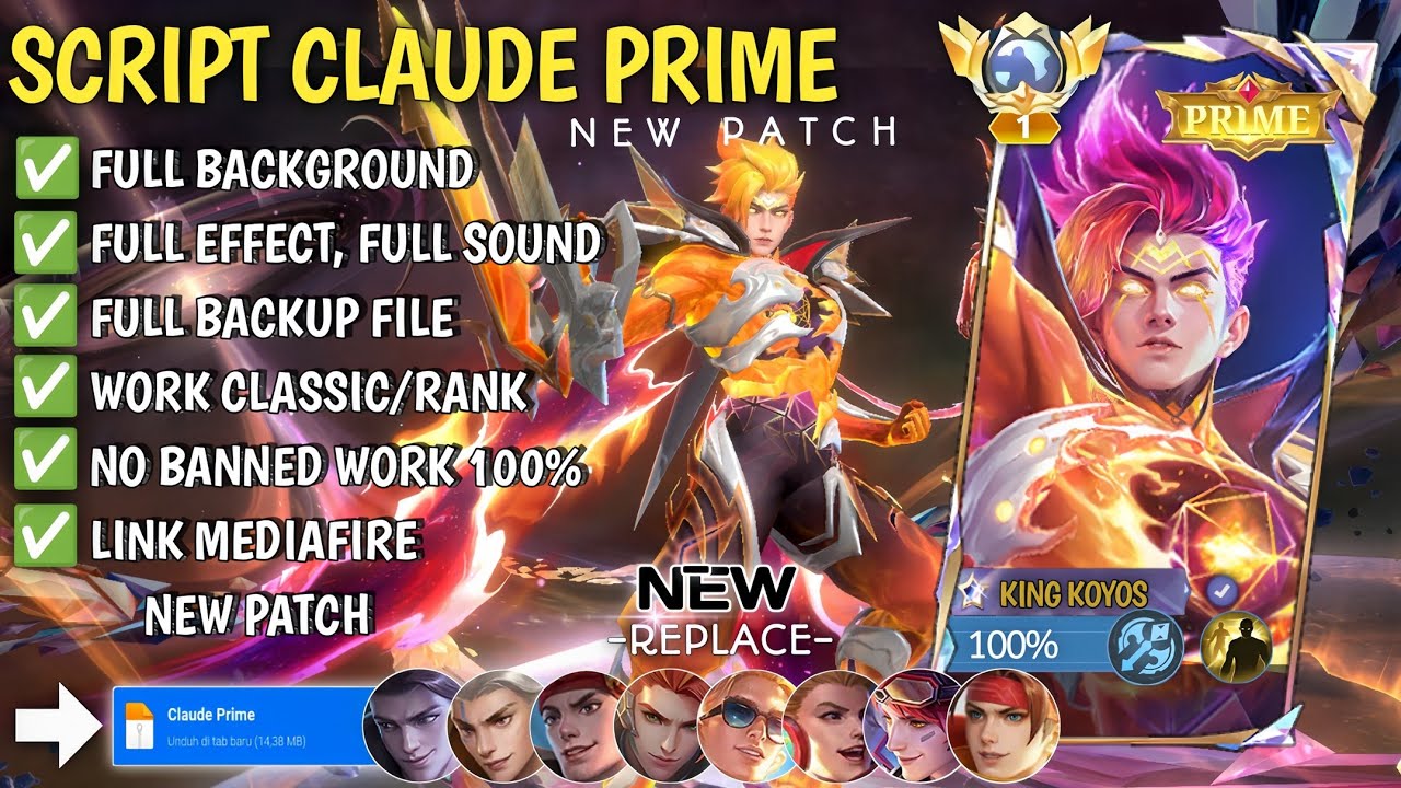 Script Skin Claude Prime - Cosmic Blaze No Password | Full Effect Voice ...