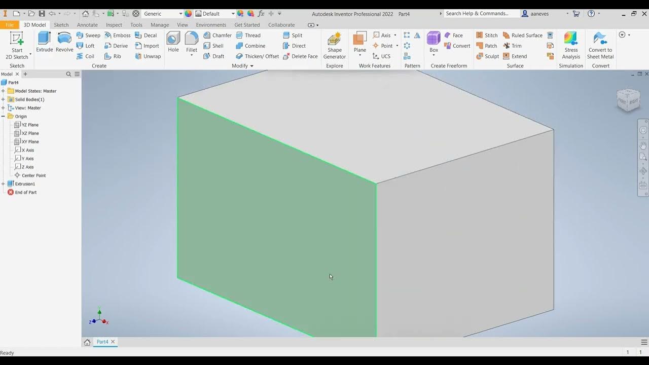 Tutorial Autodesk Inventor 2022 Como modelar 3D comandos básicos vídeo 1 - YouTube