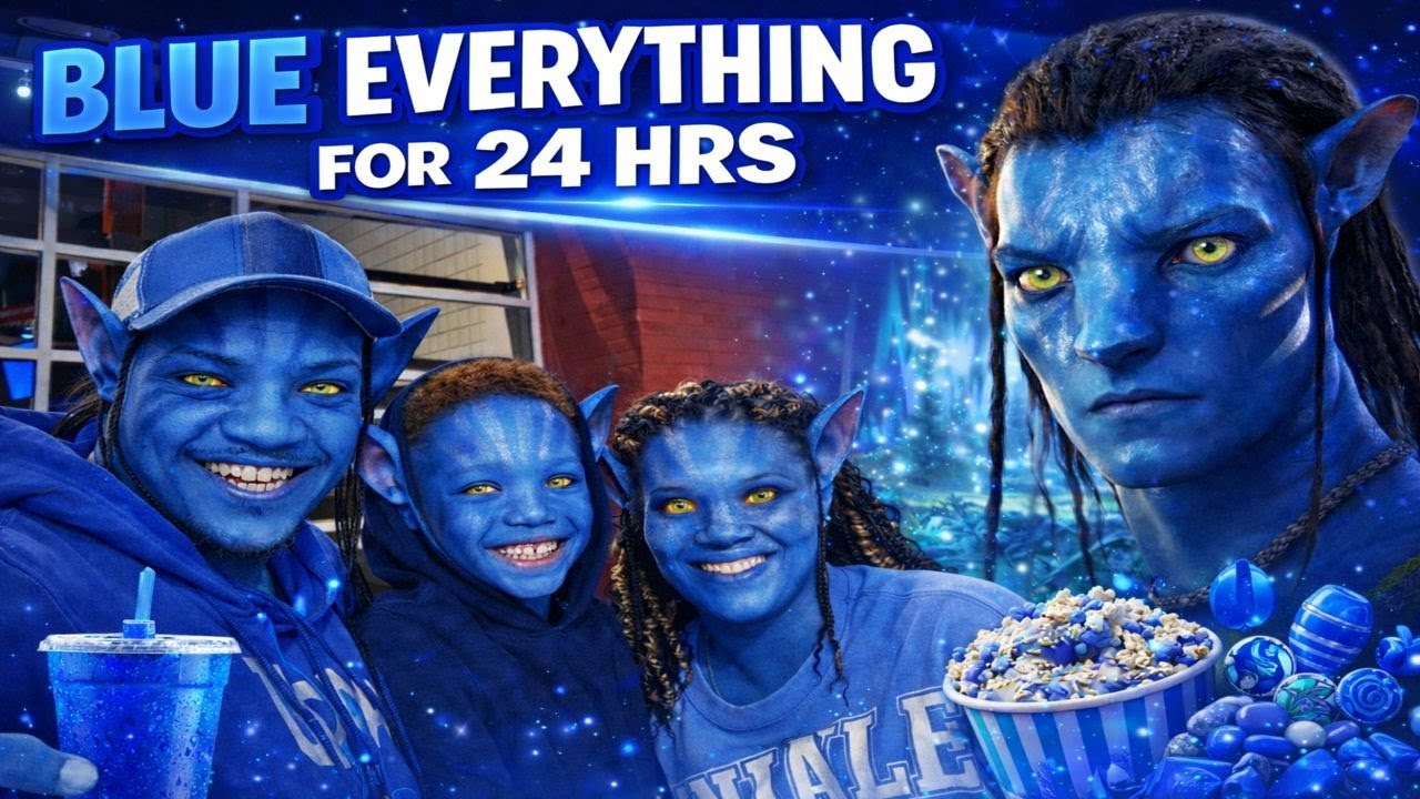 We Lived on BLUE Everything for 24 Hours! - YouTube