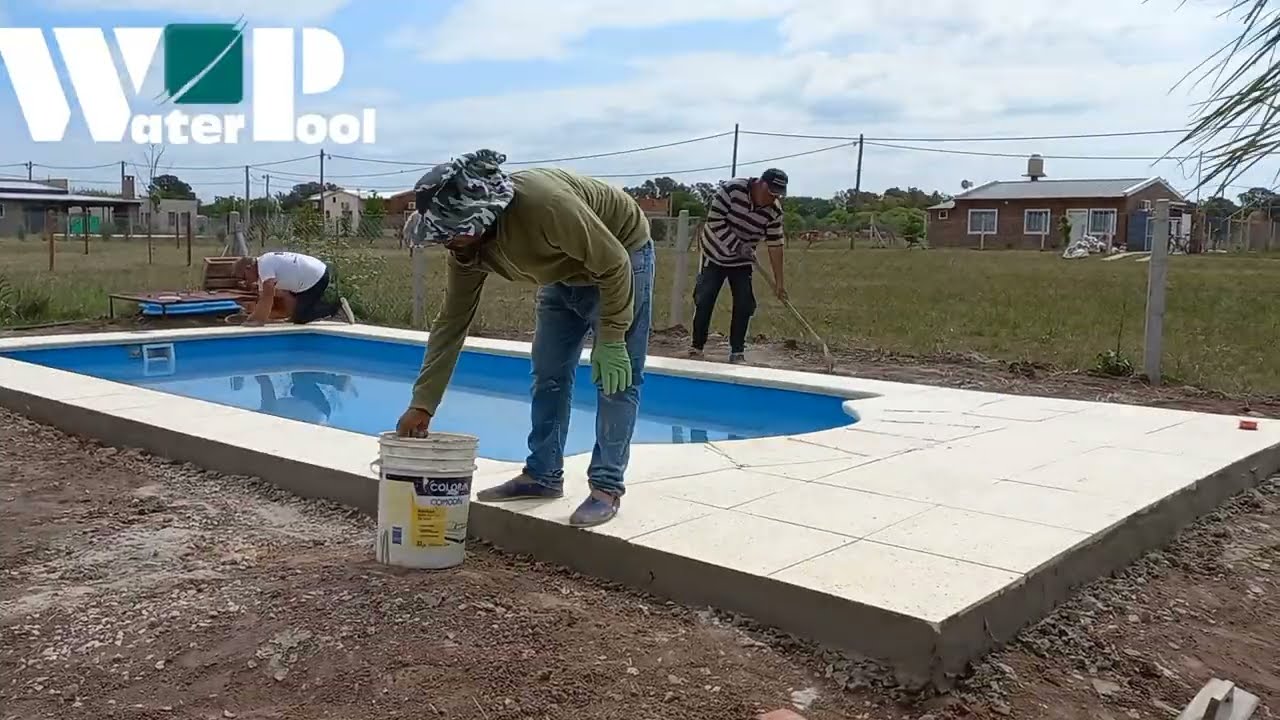 piletas water_pool. Buenos Aires. colocación de bordes atermicos - YouTube