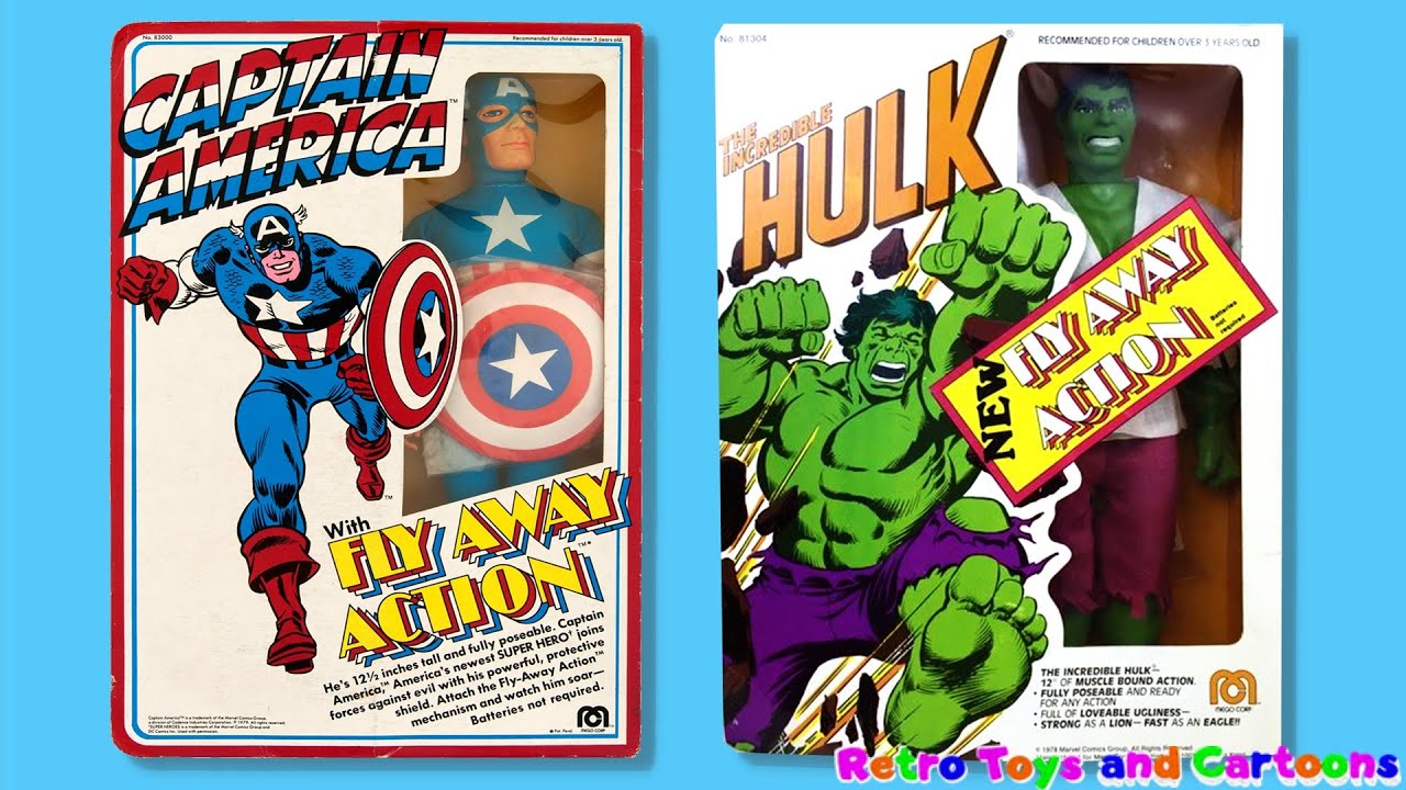 Captain America The Incredible Hulk New Fly Away Action Mego Commercial ...