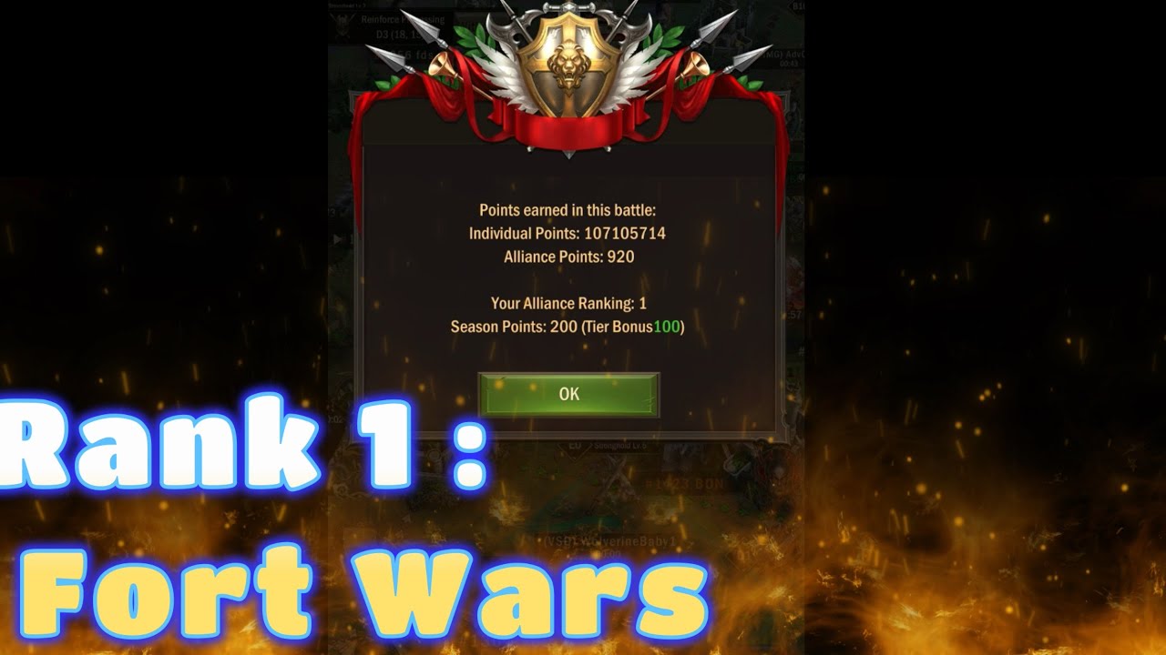 War and order : we got Rank 1 in fort wars ! - YouTube