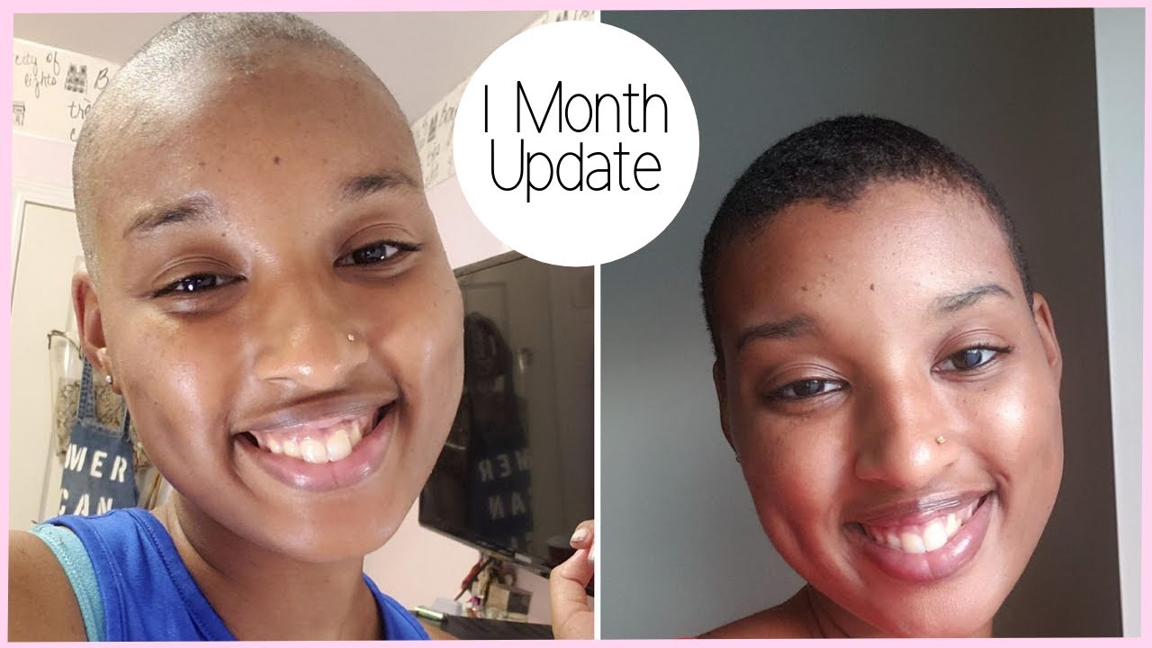 1 Month Shaved Natural Hair Update - YouTube
