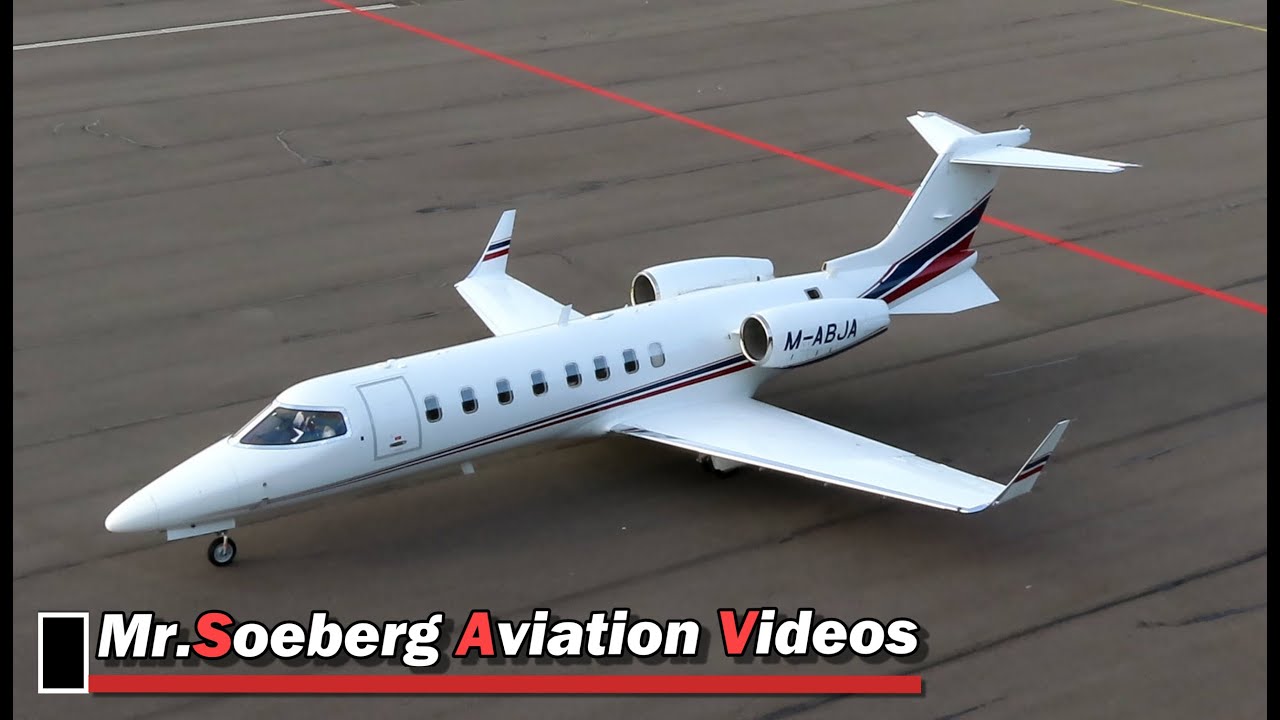 Learjet 45, M-ABJA, Ryanair, at Eindhoven - YouTube