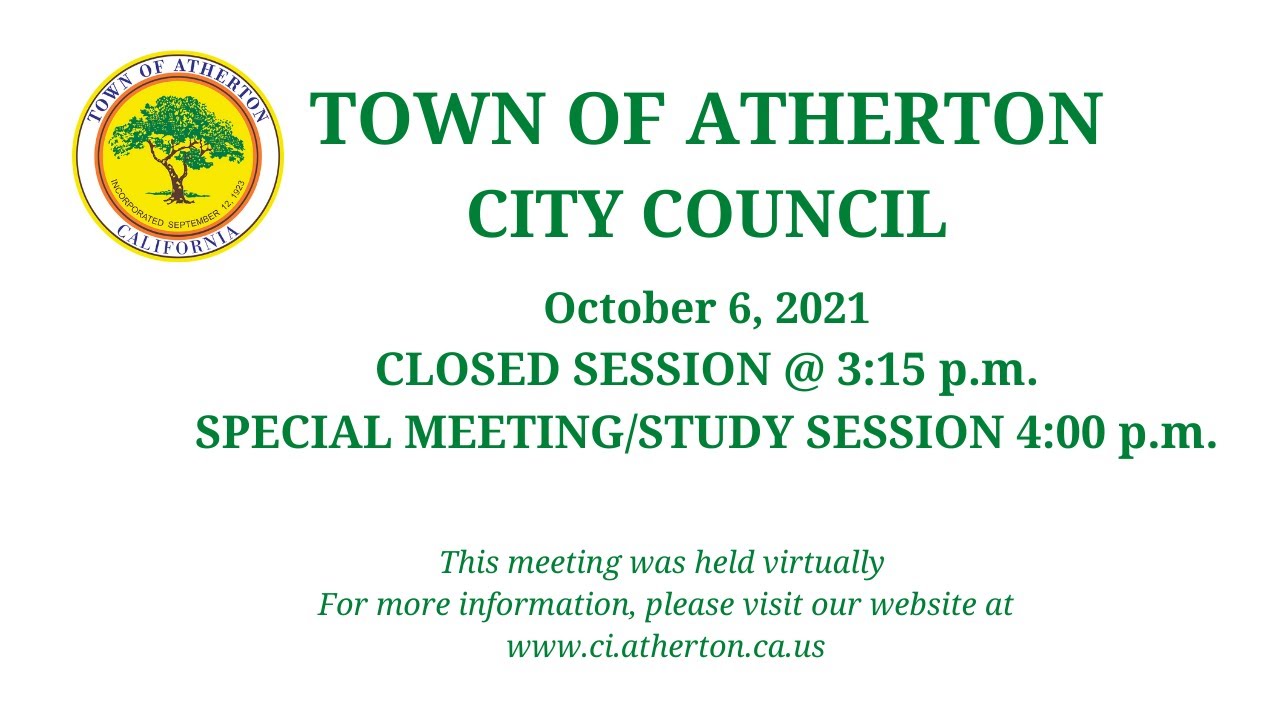 City Council Closed Session, Special Meeting Study Session October 6 ...