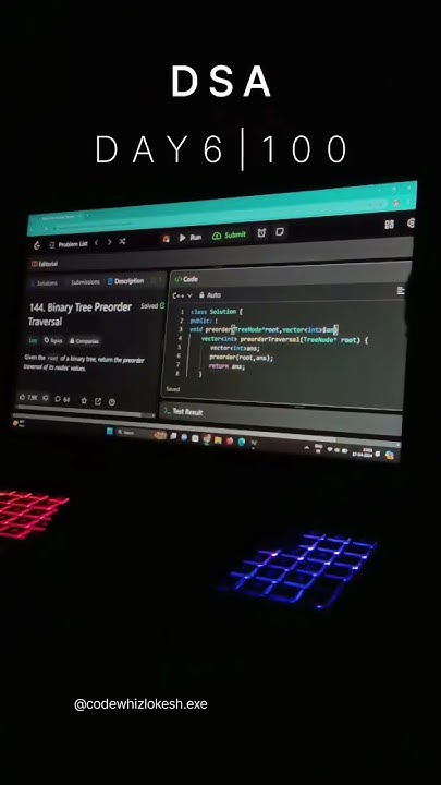 Day 6100 Learning Dsa👨‍💻 Leetcode144preorder Traversal Coding Dsa Programmer Youtube