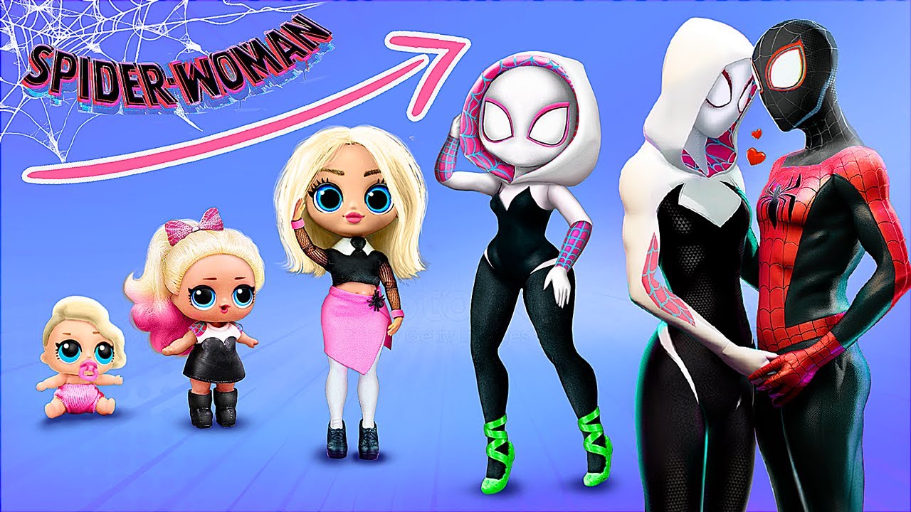 Spider-Woman Growing Up! 34 DIYs for LOL OMG - YouTube