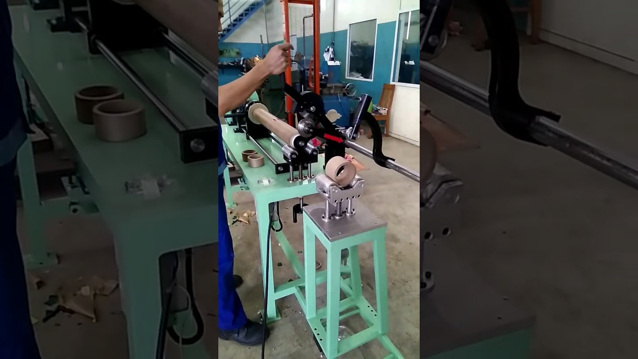 Mesin cutting paper core by. 3" & 6" Des teknika - YouTube