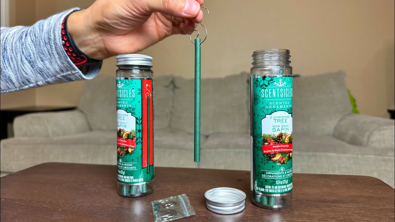 Christmas Tree Scented Ornament Sticks with Hooks Review - YouTube