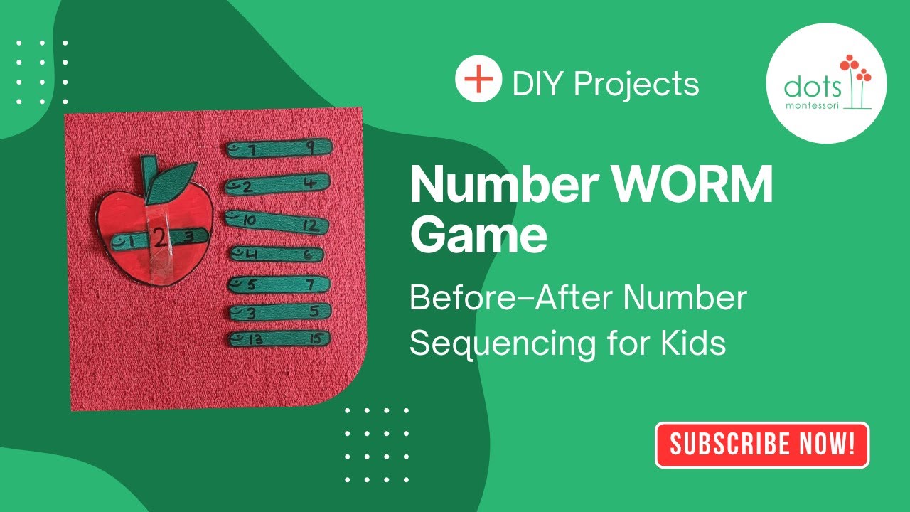 Number Worm Apple Game | Before–After Number Sequencing for Kids - YouTube