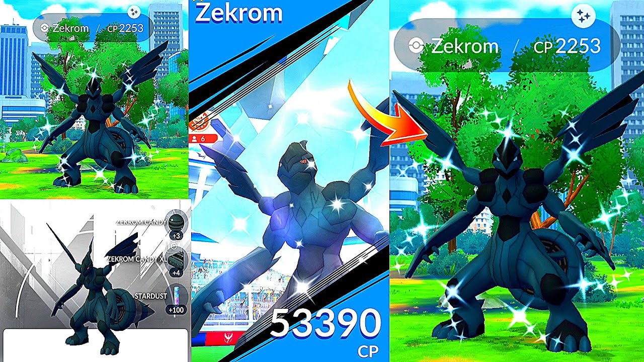 First Ever Shiny Zekrom Raid in back to back beautiful background ...