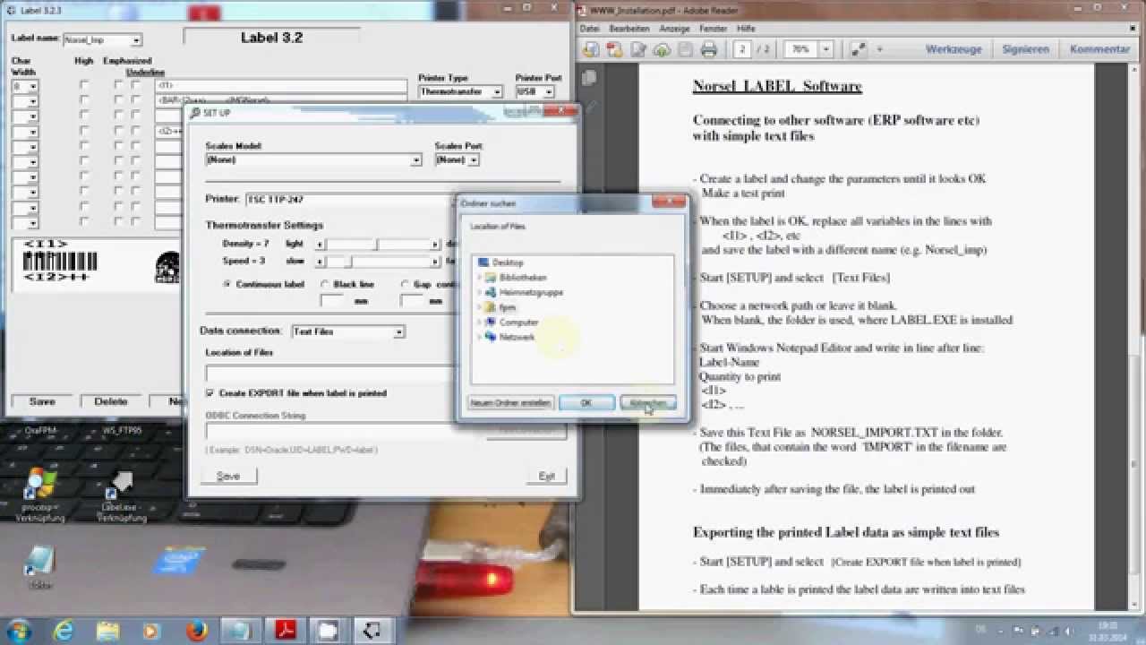 NORSEL Labeling Software - Data Connection with Text Files - YouTube