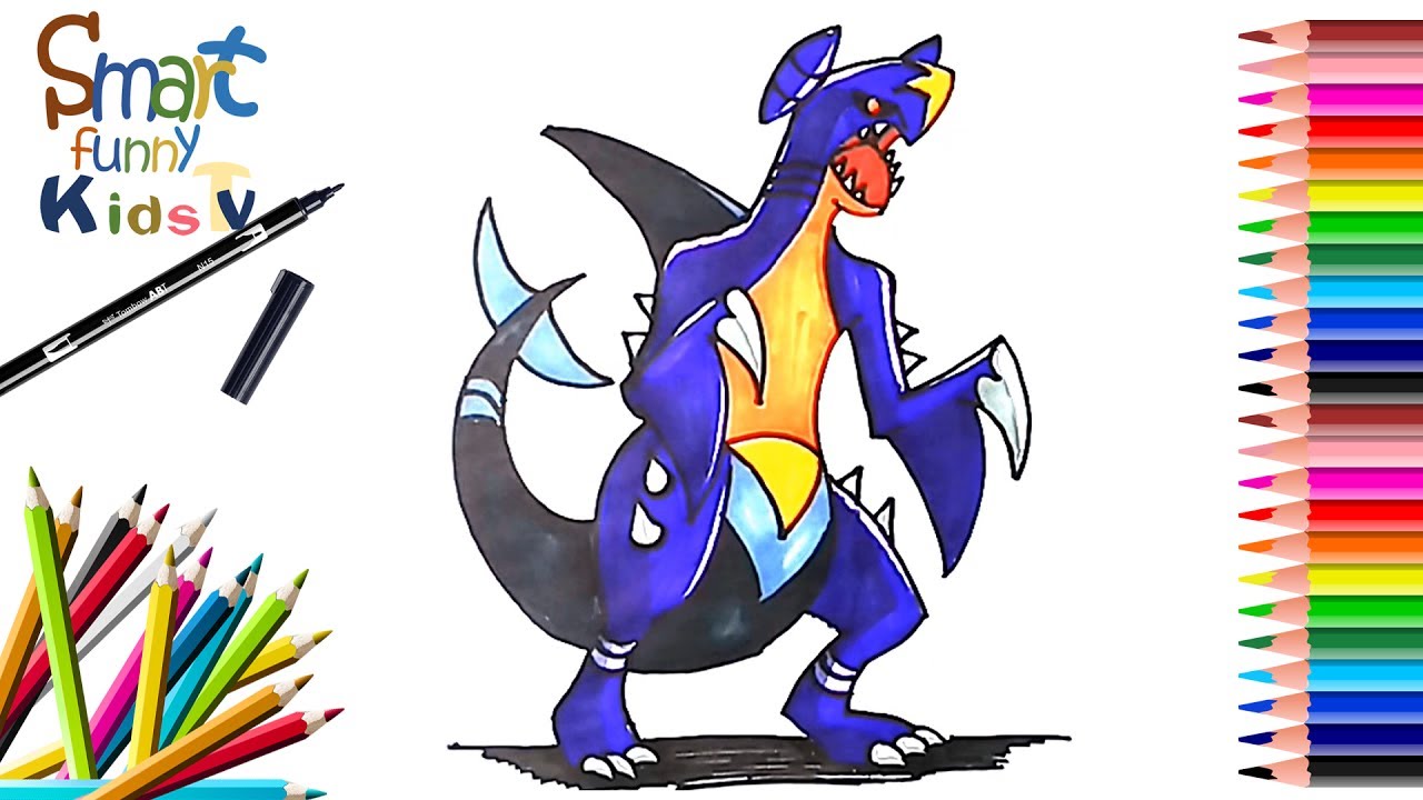 How to Draw Garchomp | Pokemon | Painting | Coloring | SFK tv | channel ...