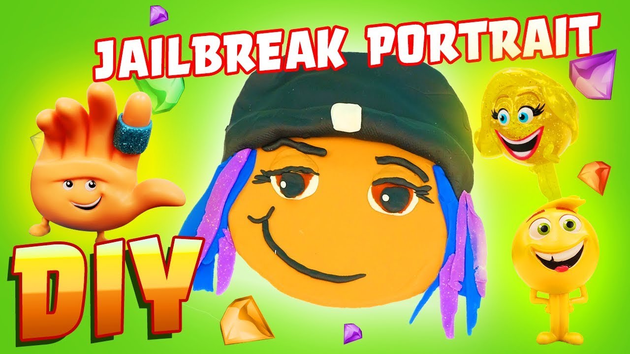Emoji Movie Jailbreak DIY Play-Doh Portrait! Learn Colors w/ Gene, Hi-5 ...